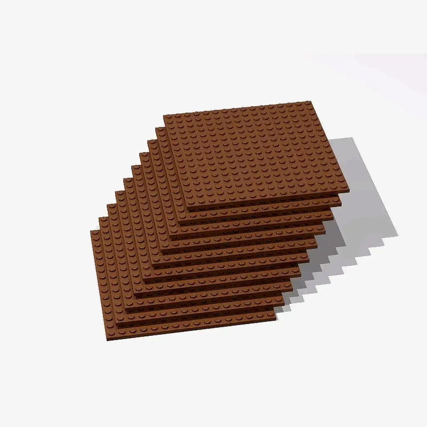 BlueBrixx Brix 10 pcs 16x16 Plate, Reddish Brown