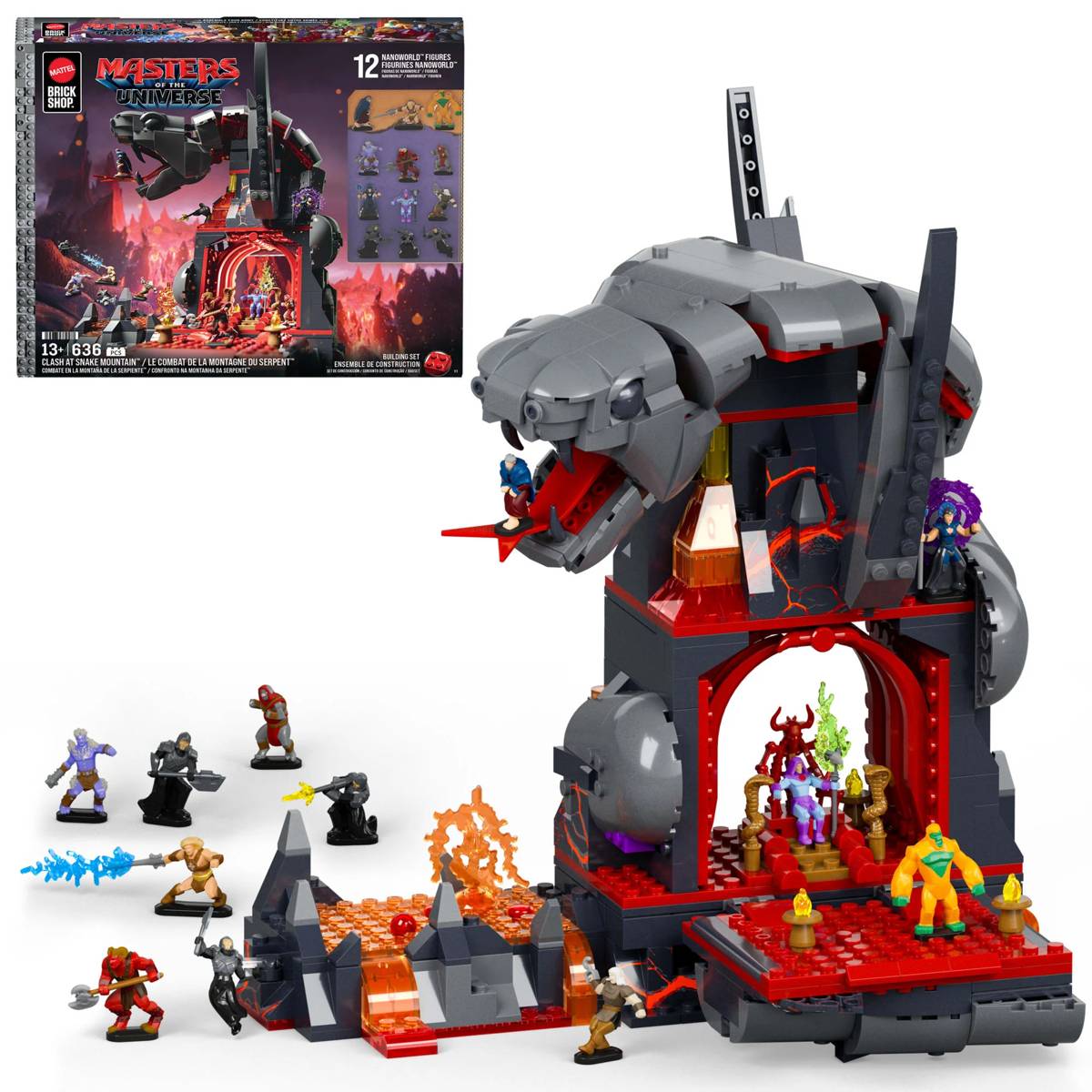 Mattel Brick Shop Masters of the Universe Clash At Snake Mountain