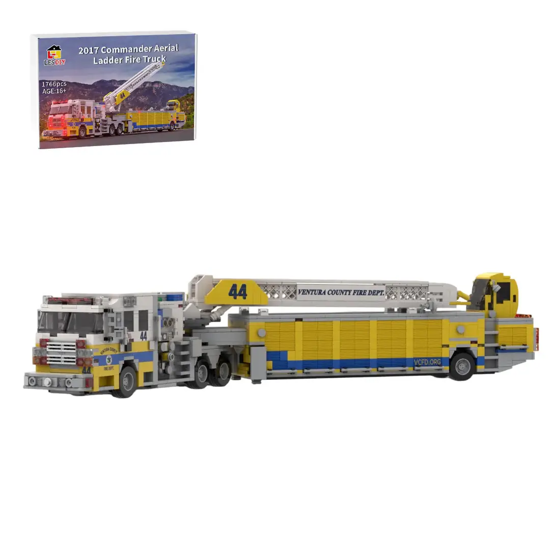 LesDiy 2017 Commander Aerial Ladder Firetruck • Set 3709081