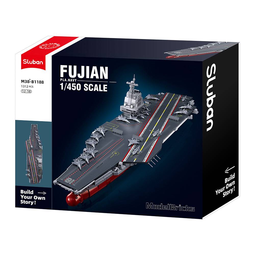 Sluban Model bricks Fujian aircraft carrier • Set M38-B1188