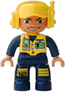 LEGO DUPLO Duplo Figure Lego Ville Male, Dark Blue Legs