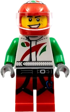 LEGO Minifigures Race Car Driver White Octan Racing Suit with Octan Logo