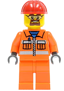 LEGO City Construction Worker Orange Zipper, Safety Stripes