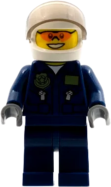 LEGO City Helicopter Pilot Dark Blue Flight Suit with Badge