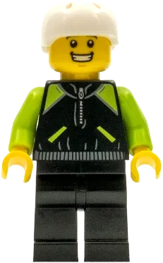 LEGO City Cyclist Lime and Black Jacket • Minifig cty0658