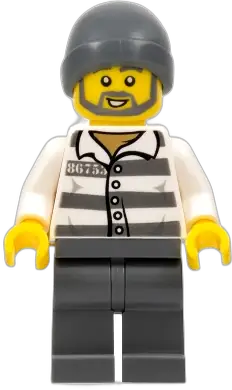 LEGO Education Jail Prisoner 86753 Prison Stripes Dark Bluish Gray Beanie