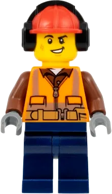 LEGO City Construction Worker Male, Orange Safety Vest