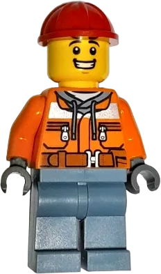 LEGO City Construction Worker Male, Orange Safety Jacket