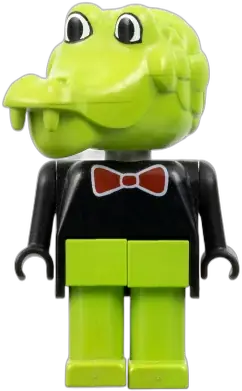 LEGO Fabuland Crocodile Clive Crocodile, Red Bow Tie
