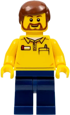 LEGO Brand LEGO Store Employee Dark Blue Legs, Brown Beard