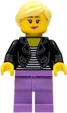 LEGO Ideas Woman Black Leather Jacket • Minifig idea081