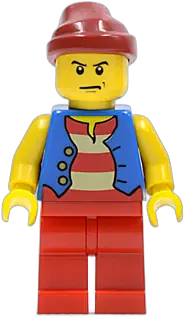 LEGO Pirates Pirate Blue Vest Red Legs, Dark Red Bandana