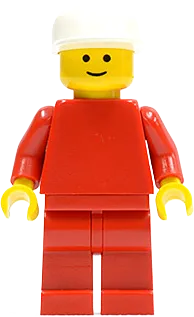 LEGO City Plain Red Torso Red Arms, Red Legs, White Cap
