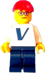 LEGO Plain White Torso Vestas Logo (Sticker) with White Arms