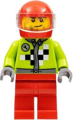 LEGO Juniors Lime Jacket Wrench and Black and White Checkered Pattern