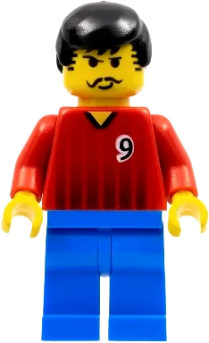 LEGO Sports Soccer Player Red and Blue Team with Number 9