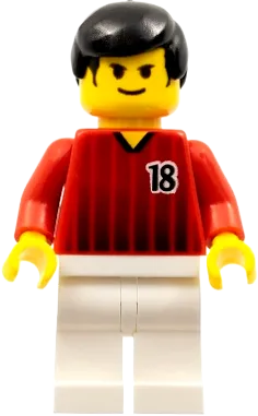 LEGO Sports Soccer Player Red and White Team with Number 18