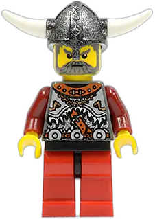 LEGO Vikings Viking Red Chess Bishop Horns Glued to Helmet