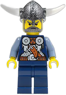 LEGO Vikings Viking Blue Chess Bishop Horns Glued to Helmet