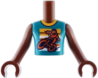 LEGO Friends Zac Dark Tuquoise Shirt with Motorcycle